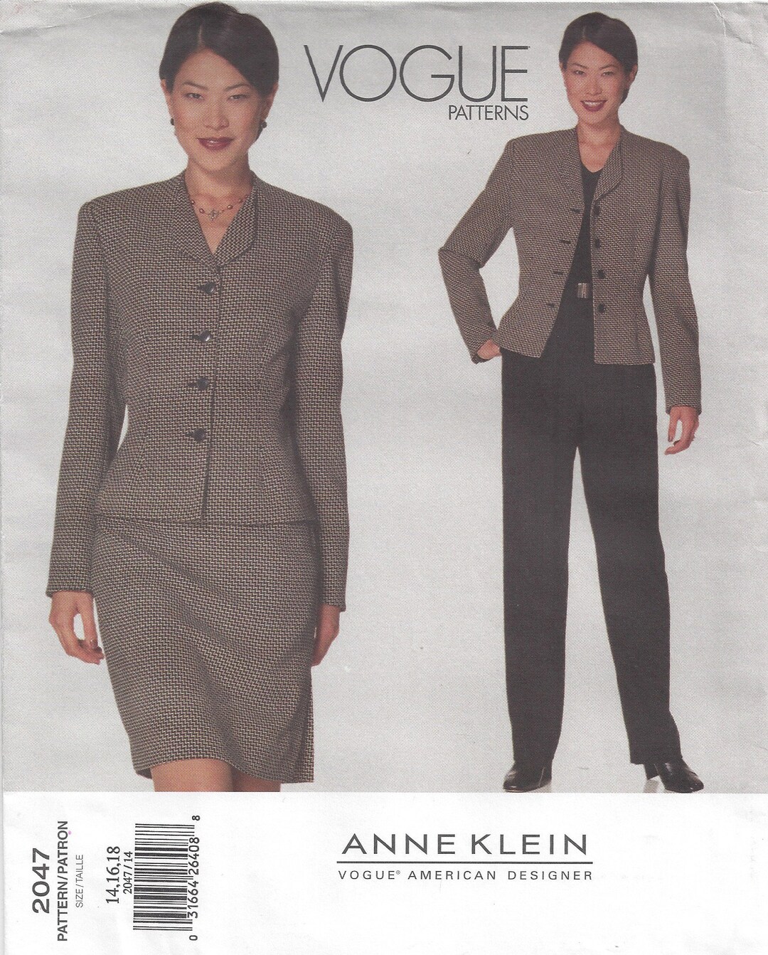 Anne Klein Semi-fitted Jacket, Above Hip Straight Skirt Tapered High ...