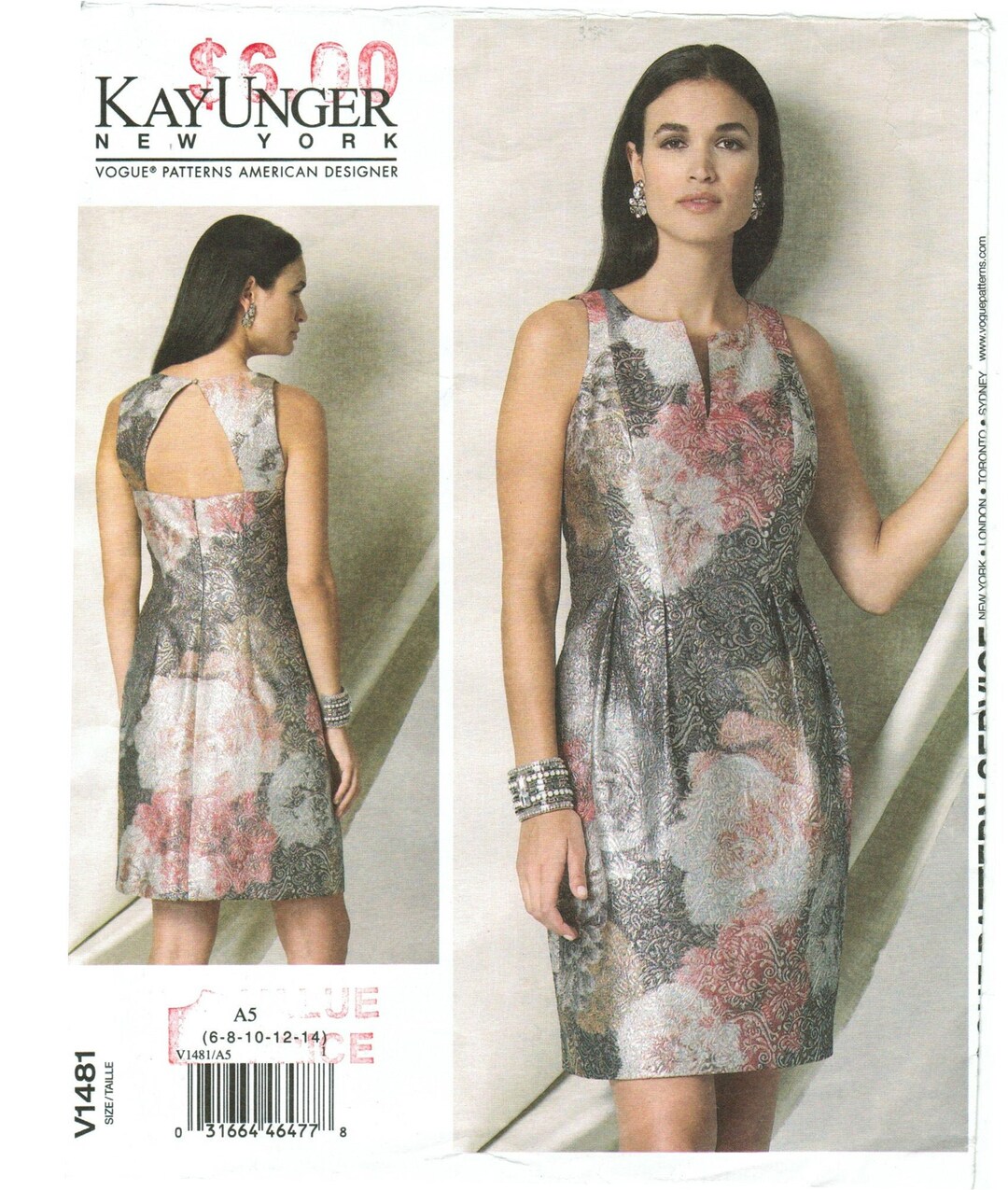 Back Cutout Dress | Back Yokes, Waist Tucks, Above Knee | Kay Unger ...