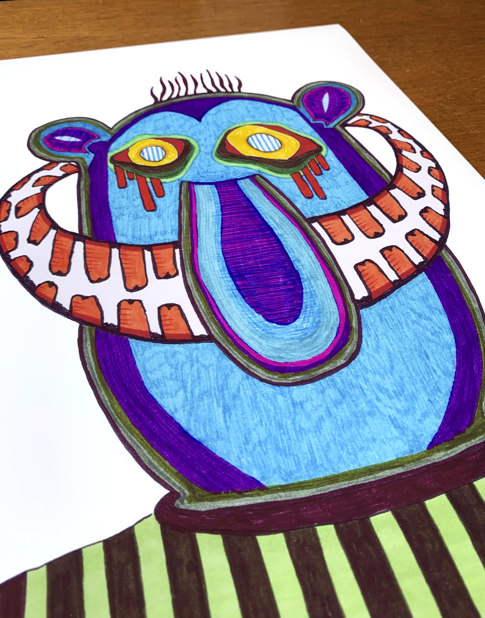 Poster Psychedelic Proboscis Monkey Long-nosed Monkey With - Etsy