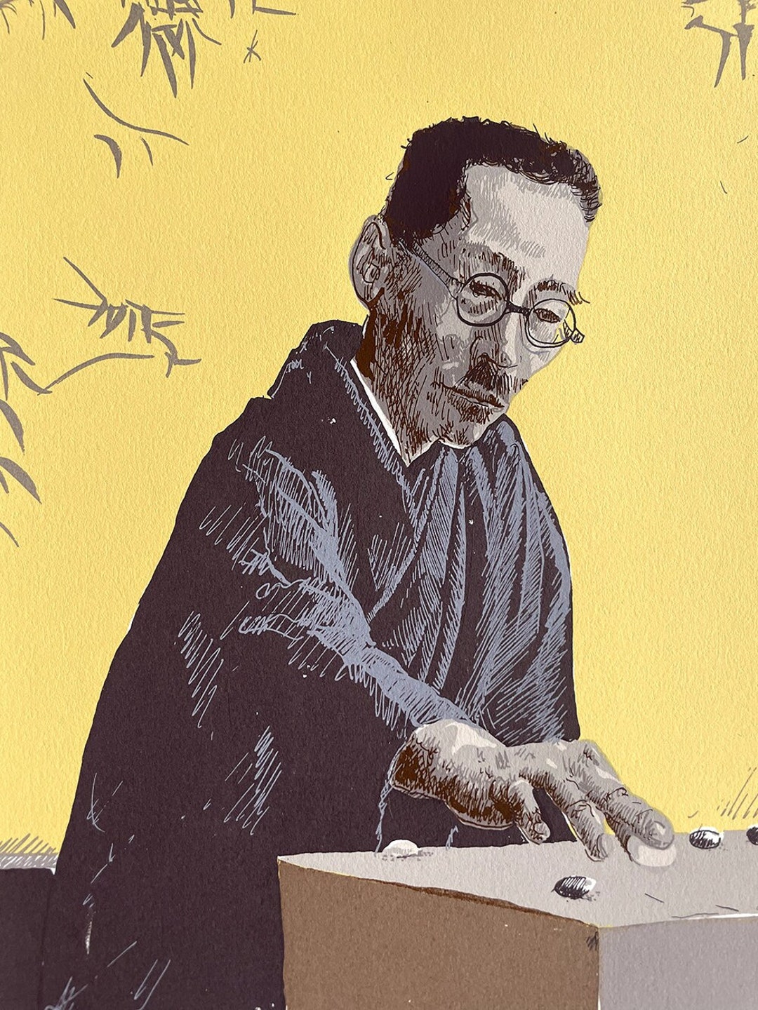 6 Rare Screenprints - Mejin - Depicting the Game of Go / Weiqi / Baduk ...