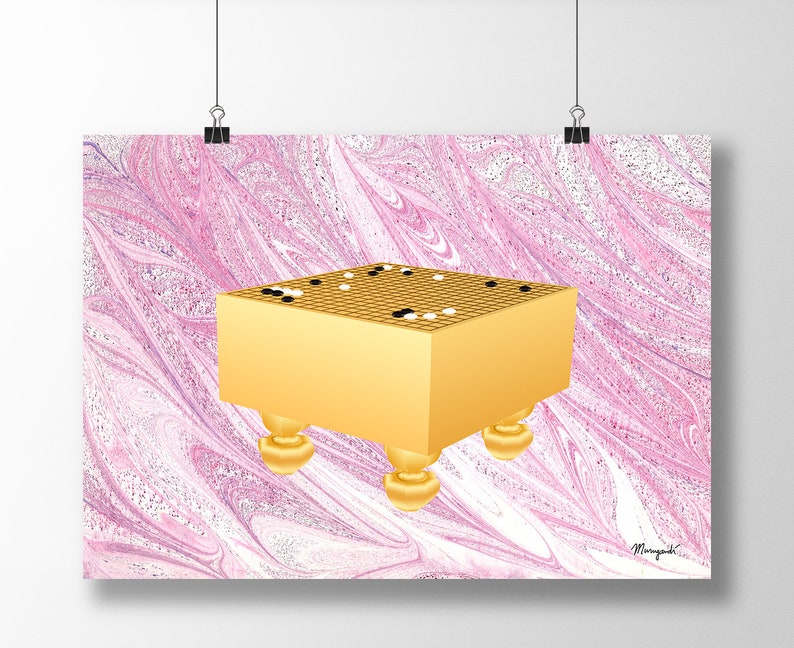 Poster Goban With Marbled Background Baduk Weiqi Go Game - Etsy