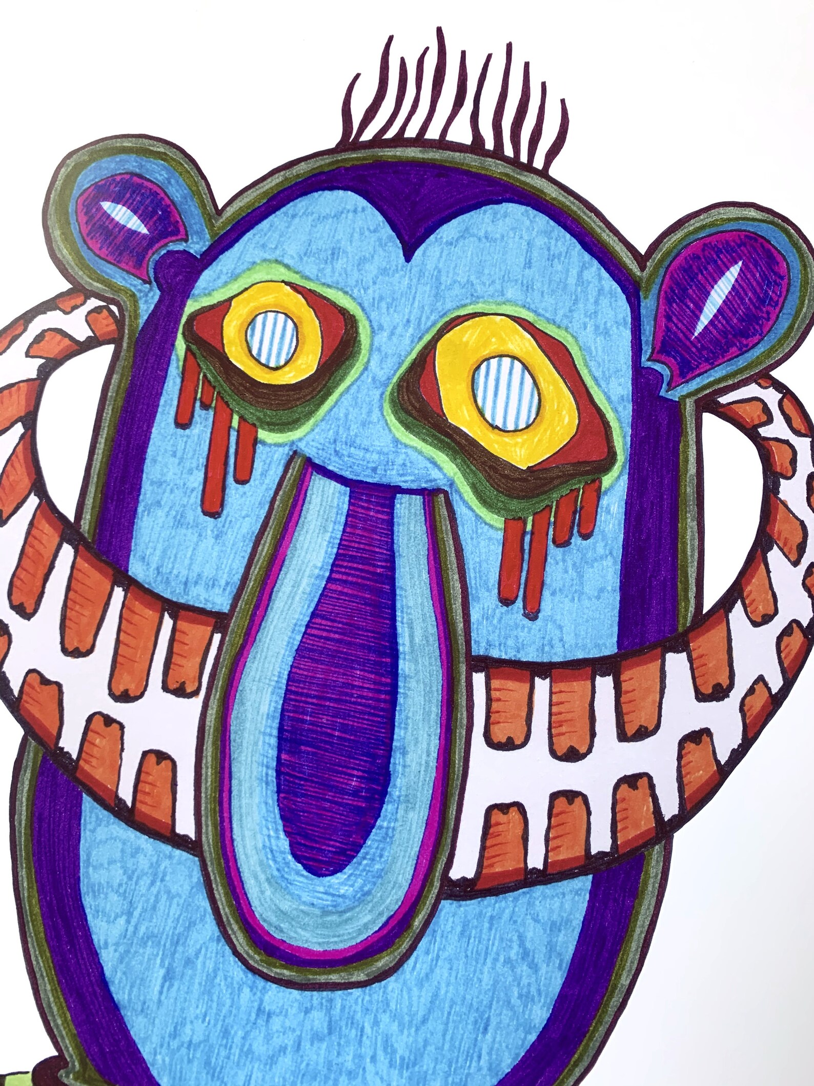 Poster Psychedelic Proboscis Monkey Long-nosed Monkey With - Etsy