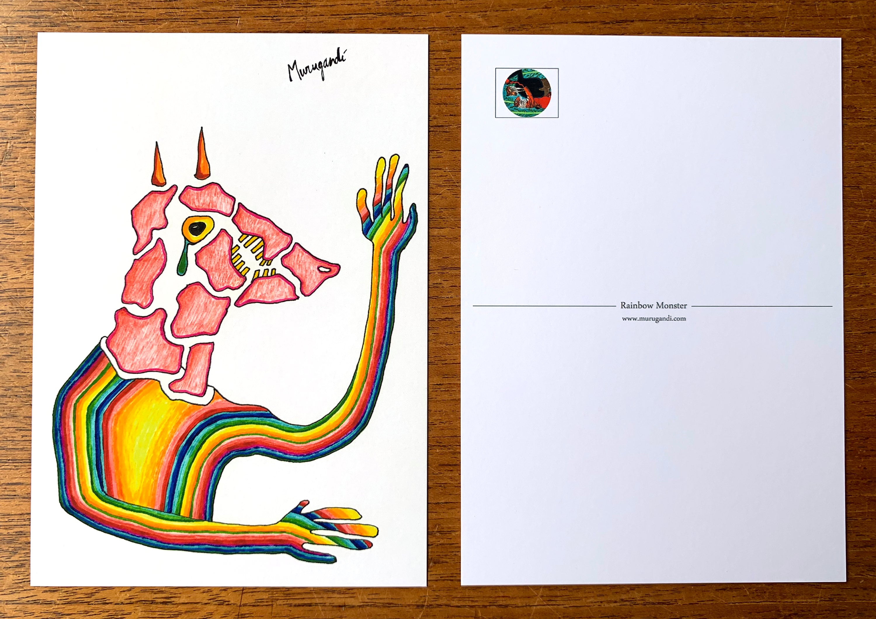 Postal Rainbow Monster Horned Shapeshifter Devil Sheds a - Etsy España