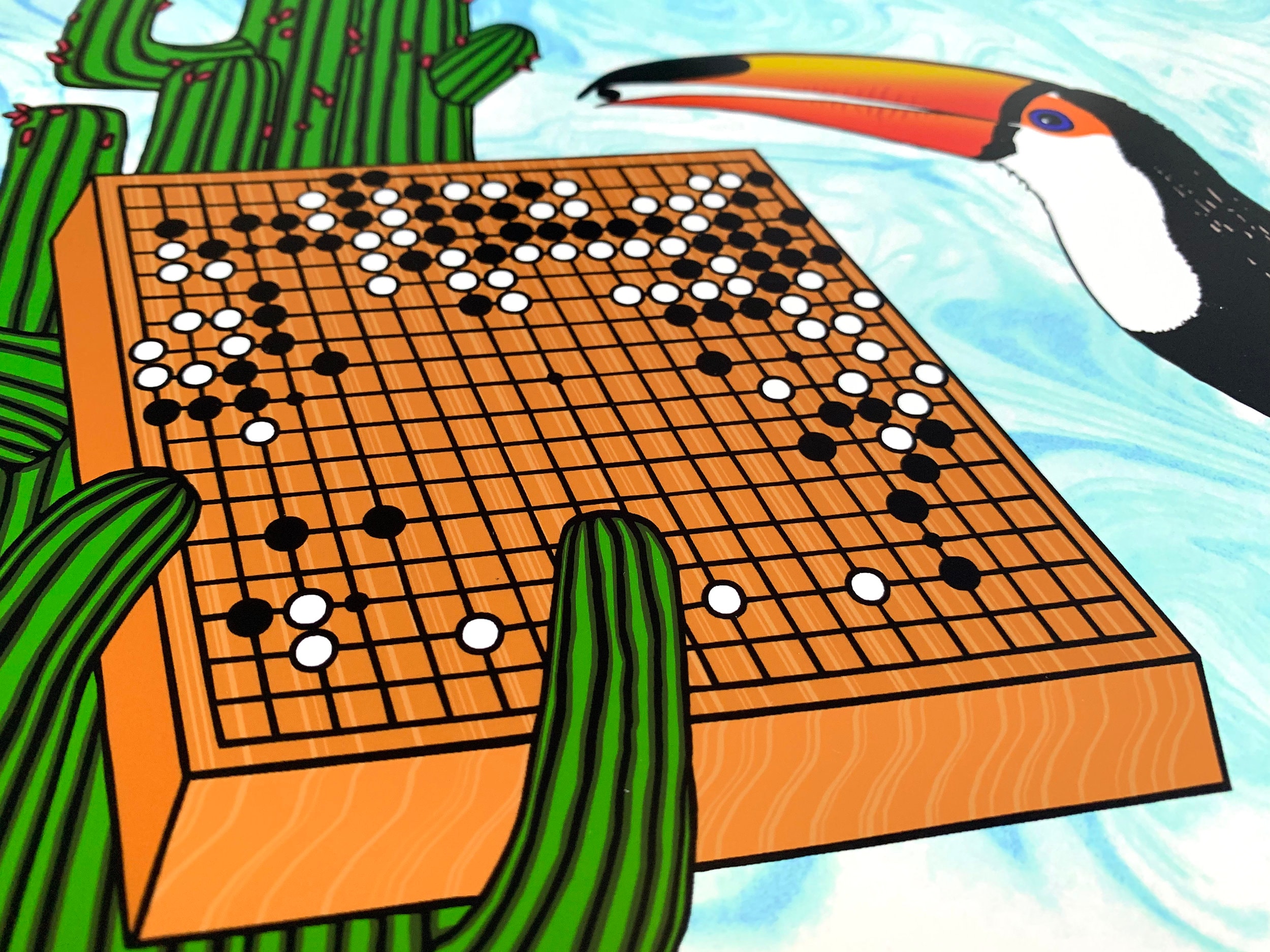 Poster - the Ear Reddening Move - Baduk, Weiqi, Go Game - Honinbo ...