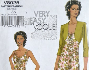 Very Easy Very Vogue Sewing Pattern 8512 Jacket and Dress Size 6-8-10 ...