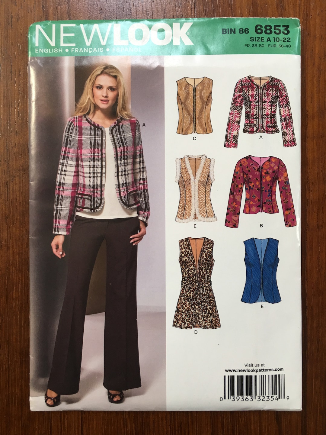 New Look Pattern No. 6853 Vests and Tops Size 10-12-14-16-18-20-22 - Etsy