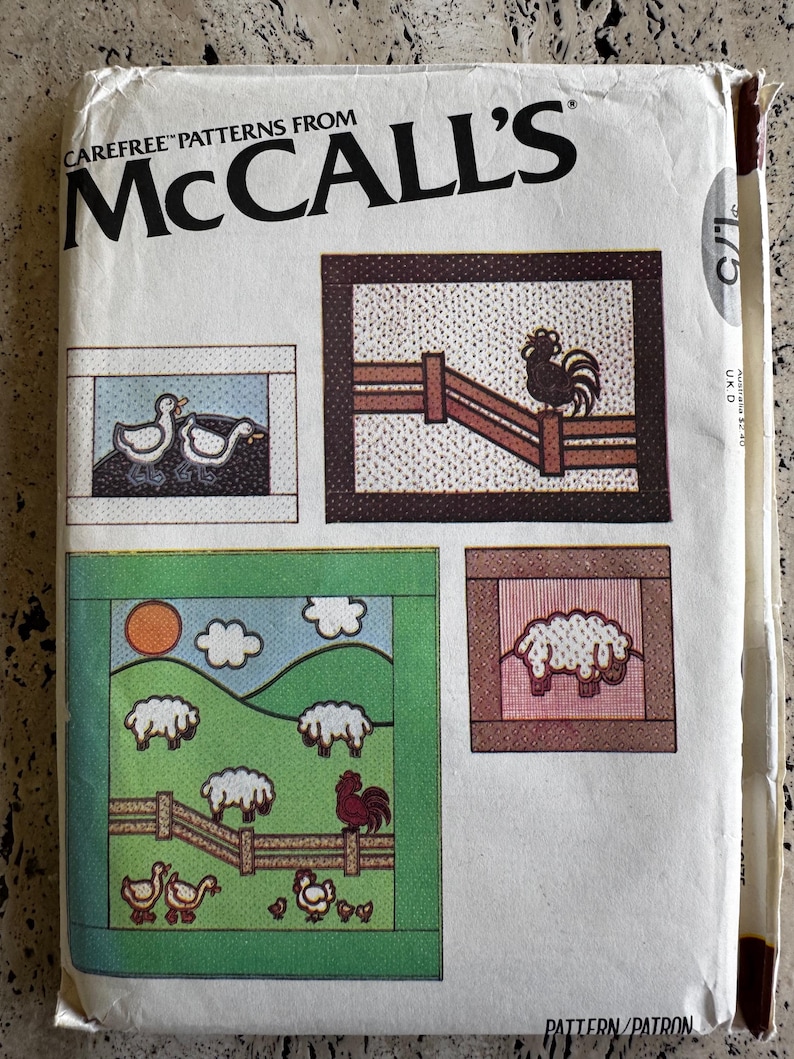80s Farm Animals Quilt Sewing Pattern - Mccall's 6316, UNCUT - Etsy