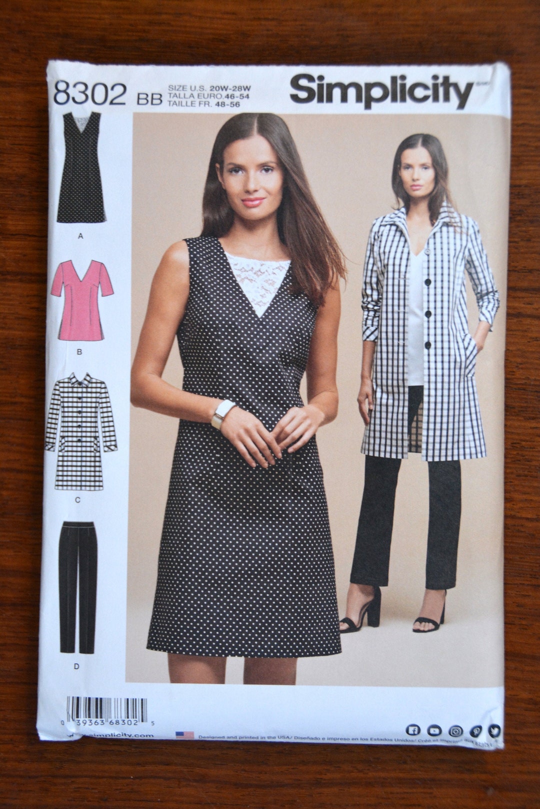 Plus Size, Larger Size Simplicity Pattern 8302 BB (20W-28W) Misses ...