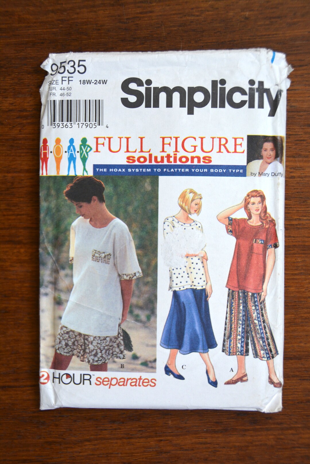 1996 Simplicity Full Figure Solutions Sewing Pattern 9535 Women's ...