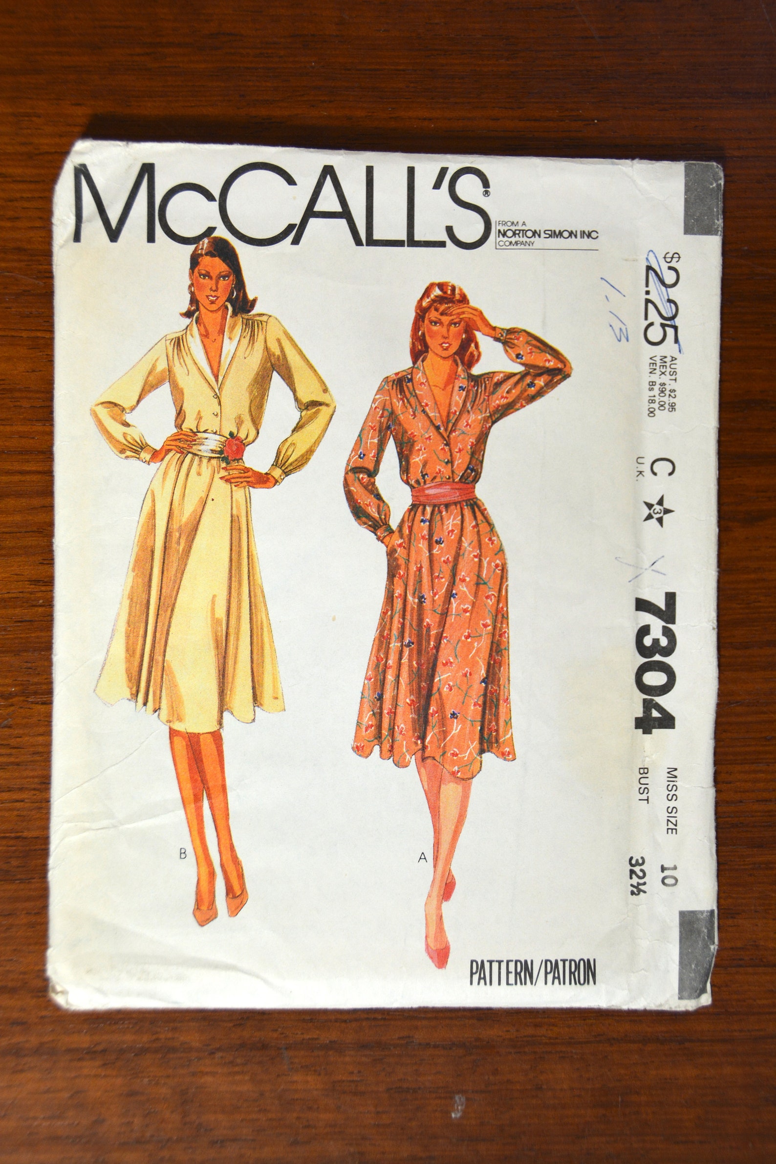 1980 Mccall's Sewing Pattern 7304 Dress and Cummerbund - Etsy Australia