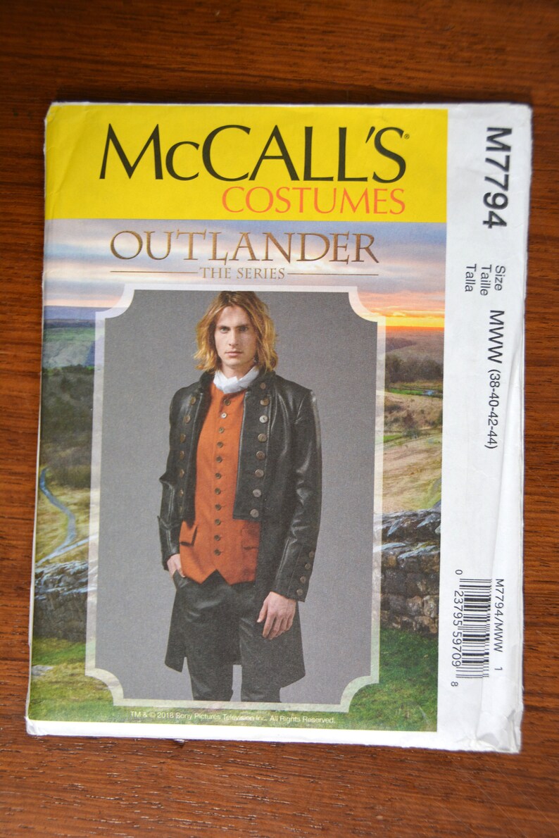 Mccall's Patterns M7794MWW Men's Historical Outlander - Etsy