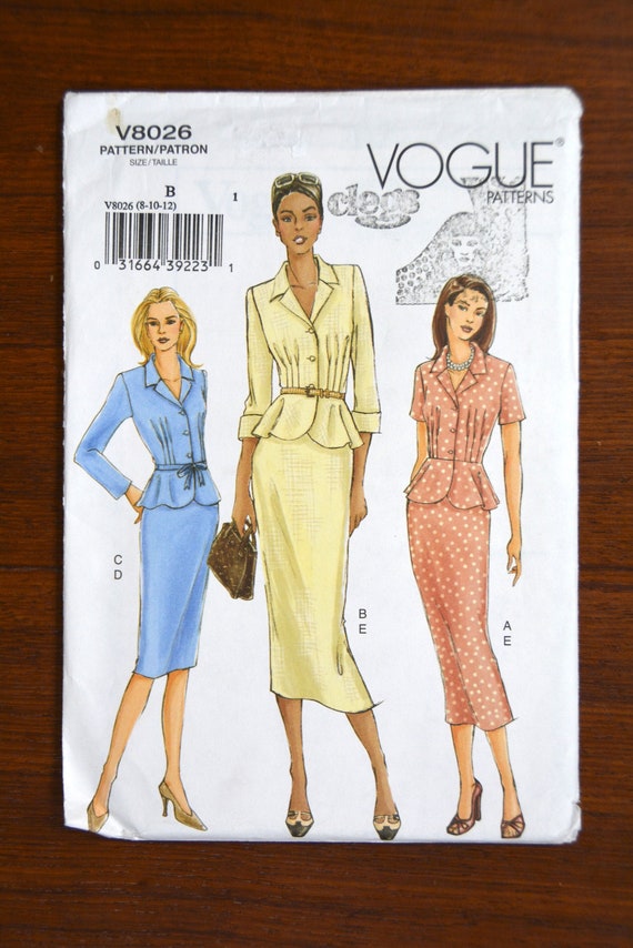 Vogue Sewing Pattern V8026 Top and Skirt Size 8-10-12 - Etsy Australia