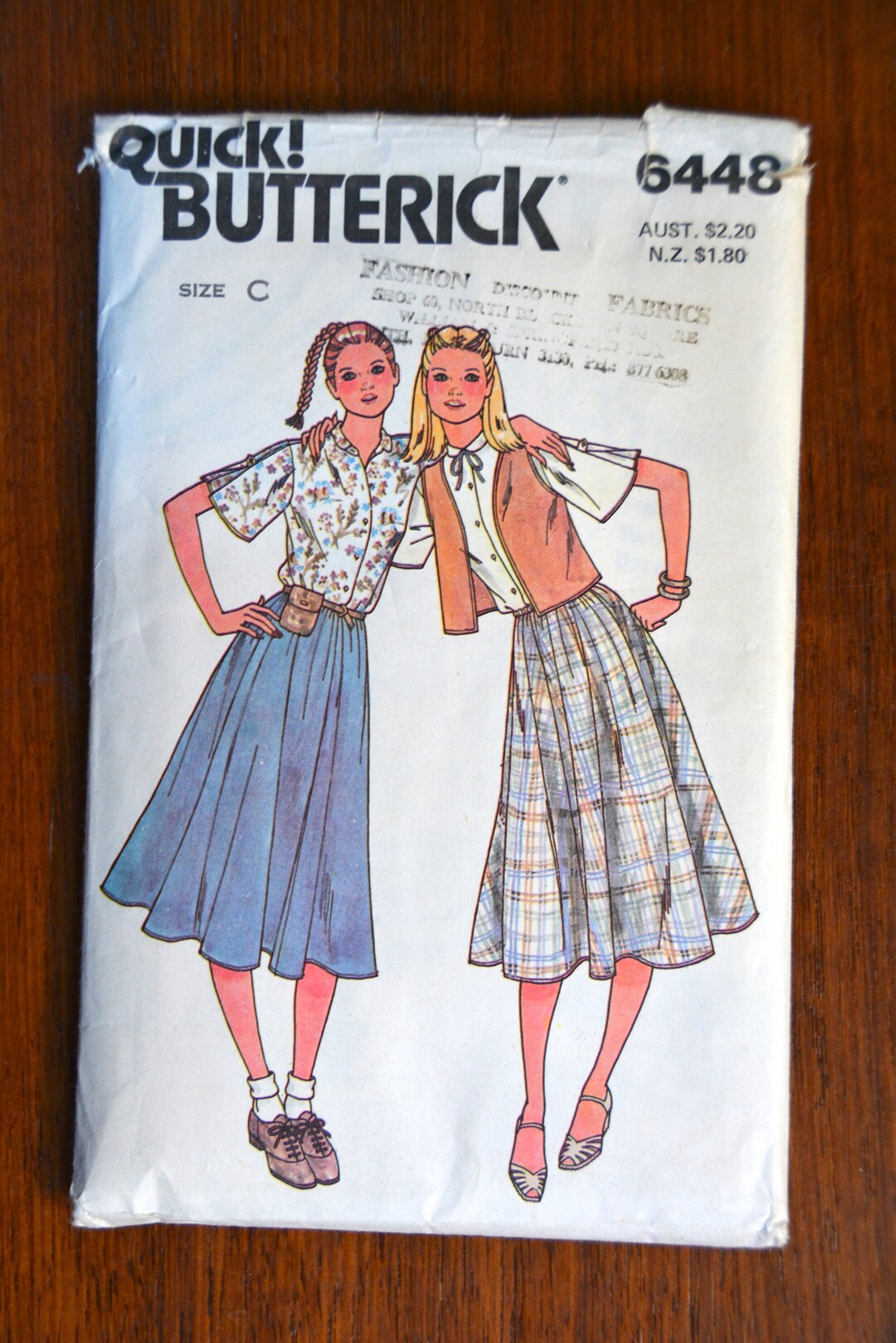 Quick! Butterick Sewing Pattern 6448 Vest, Blouse & Skirt Size 12-14-16 ...