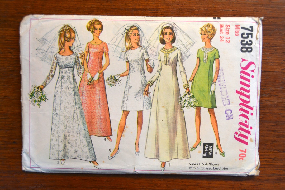 Simplicity Sewing Pattern 7538 - Wedding Dress or Bridesmaids' Dress in ...
