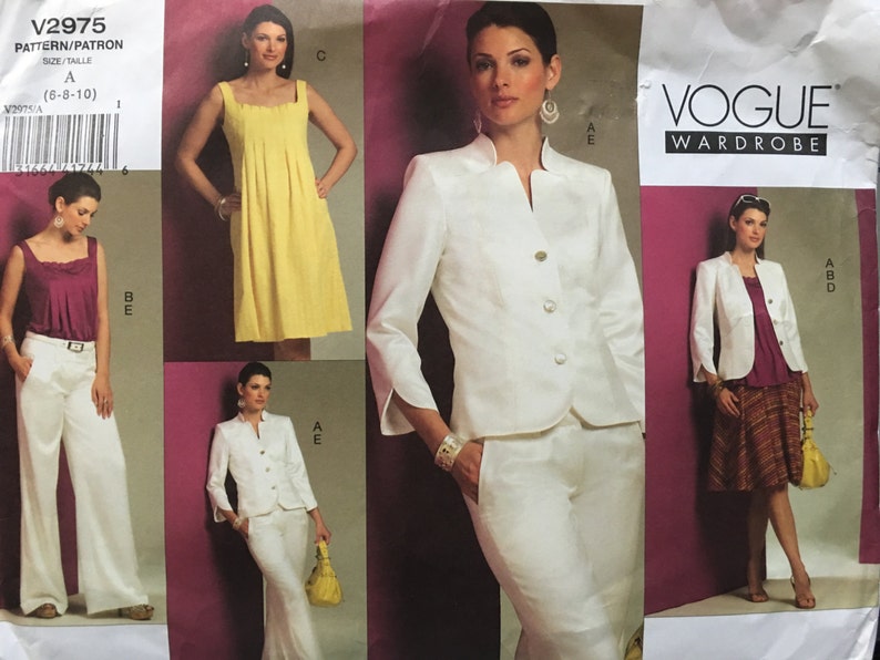 Vogue Wardrobe Pattern Size D 12 14 16 V 2975 Sewing Pattern - Etsy