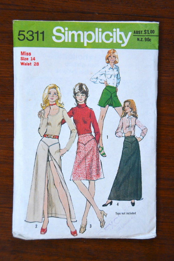 1973 Simplicity Sewing Pattern 5311 Skirt in Three Lengths and | Etsy