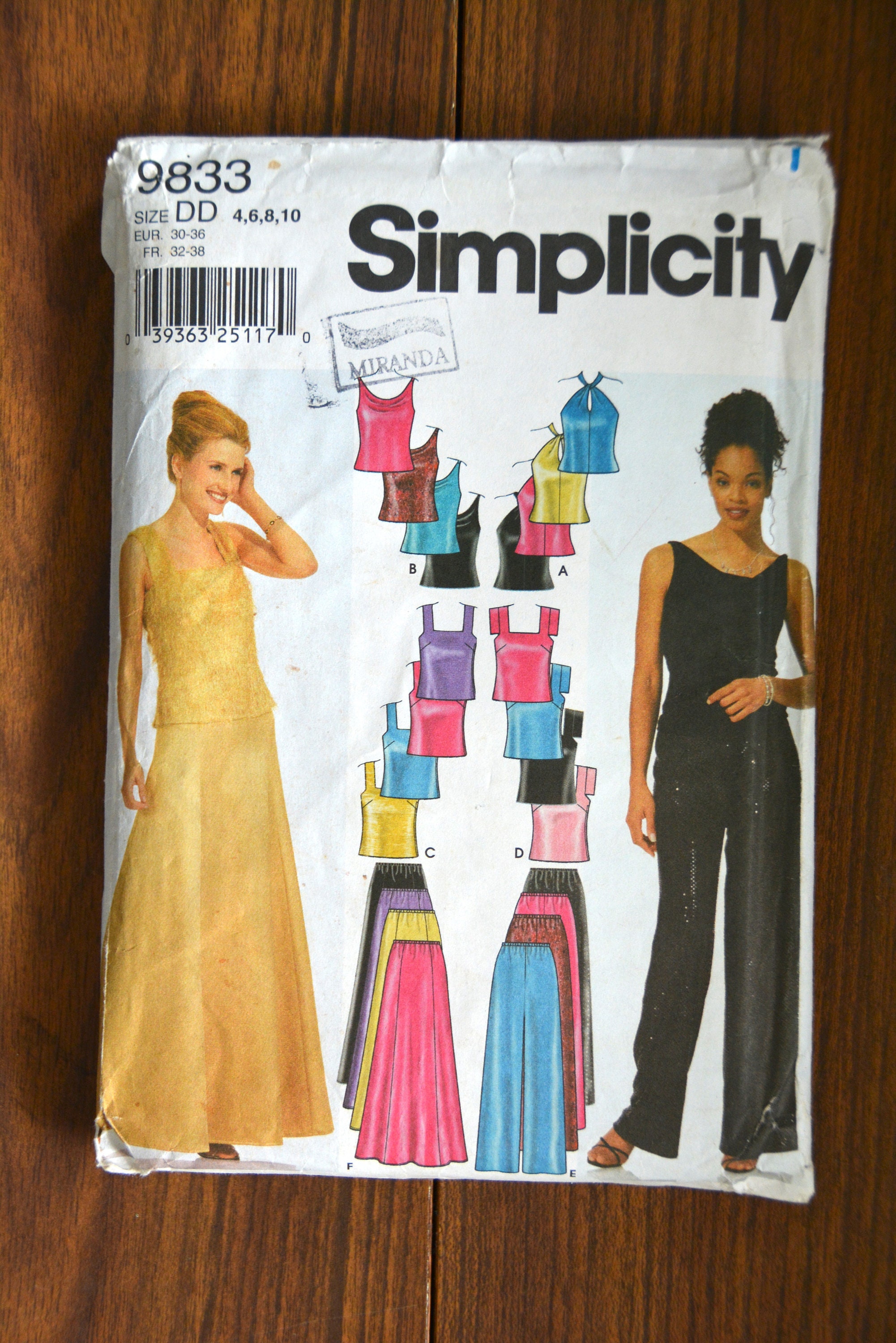 Simplicity Sewing Pattern 9833 Pants Skirt Knit and Woven | Etsy