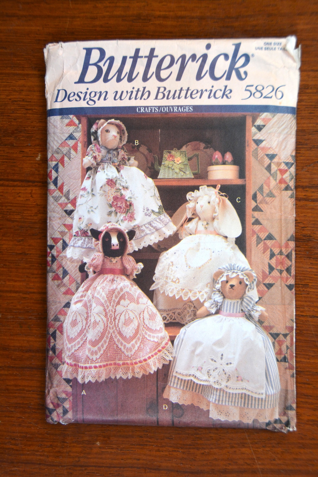 Butterick Crafts Sewing Pattern 5826 Pillow Case Animal Dolls One Size ...