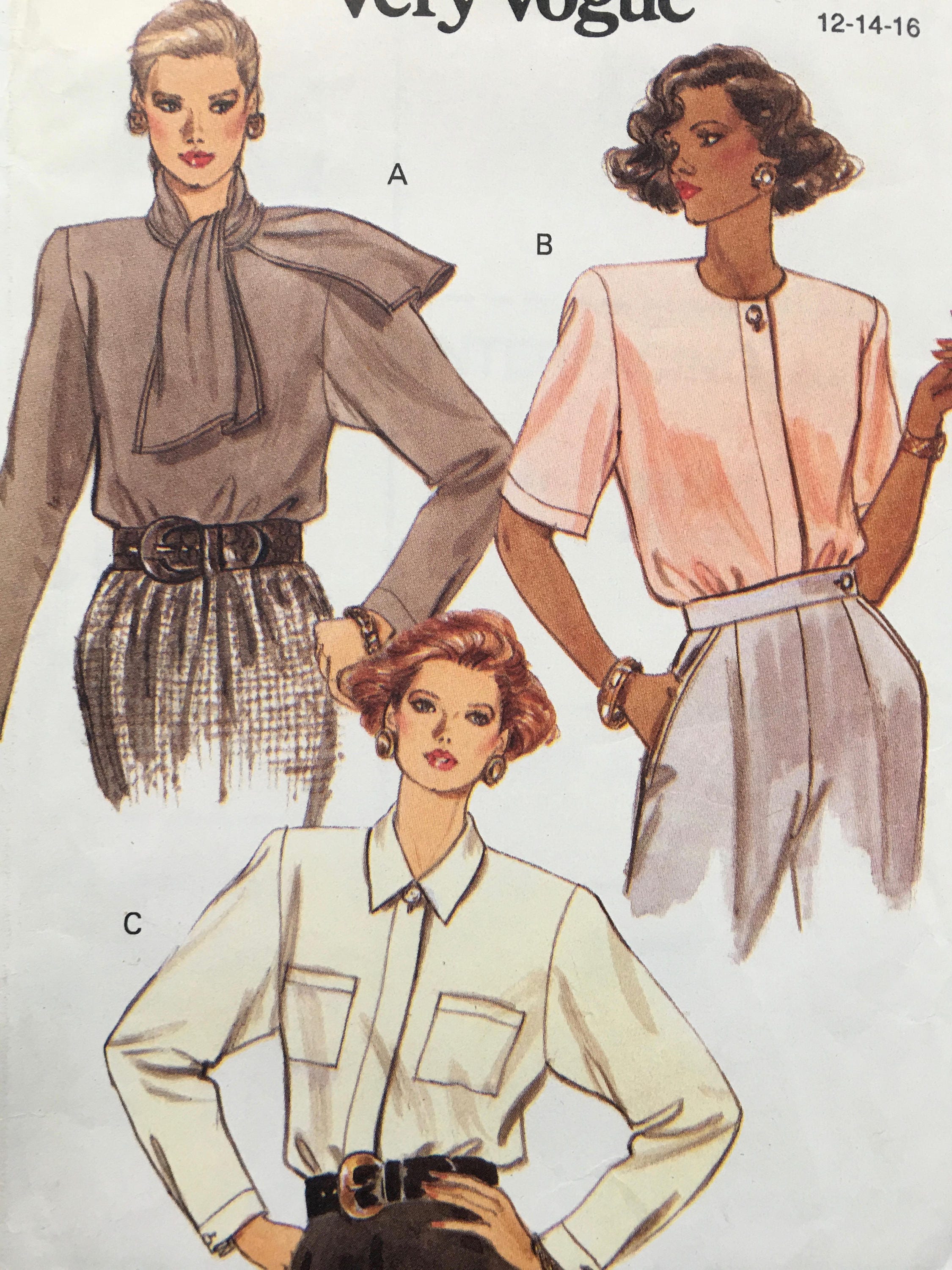 Loose Fitting Blouse Sewing Pattern Vogue 7861 Uncut Bust - Etsy Australia
