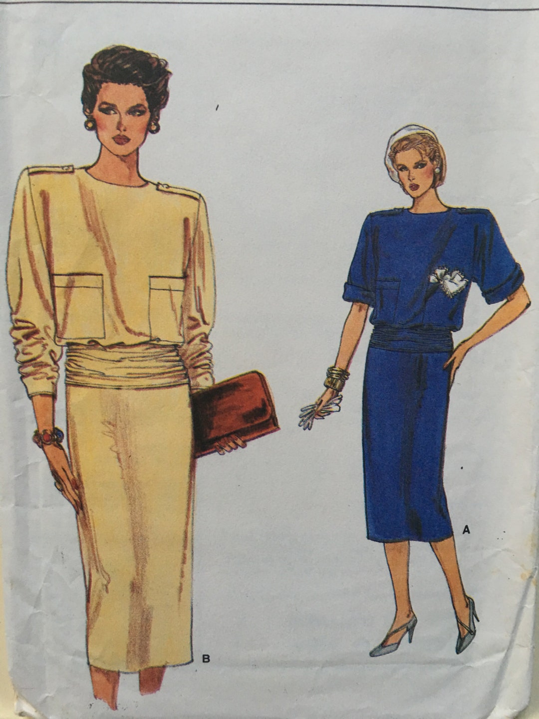 Straight Line Dress and Sash Belt Pattern UNCUT Vintage Womens Sewing ...