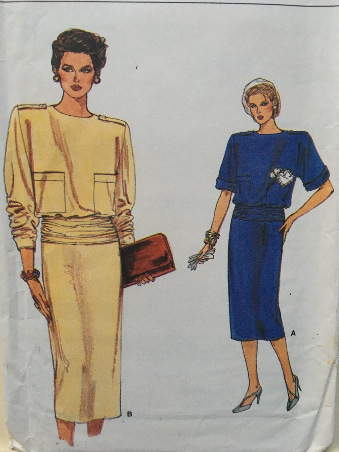 Straight Line Dress and Sash Belt Pattern UNCUT Vintage Womens - Etsy