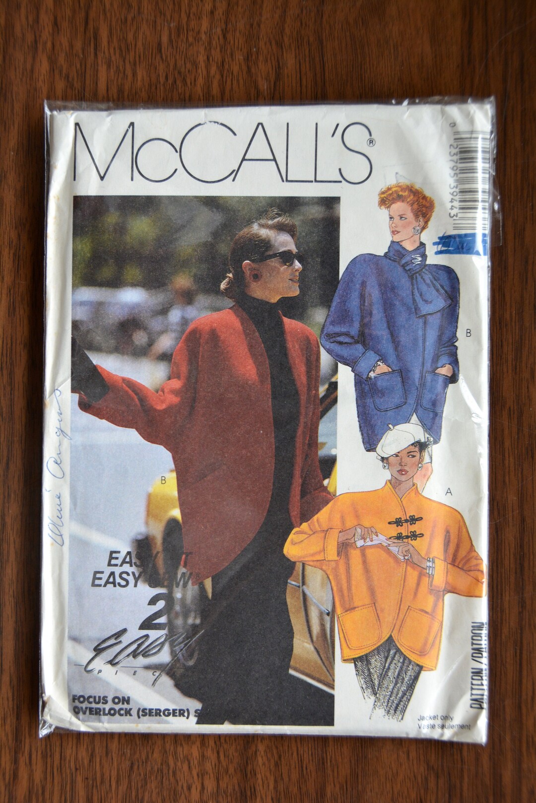 80s Mccall's Sewing Pattern 3944 Unlined Jacket and Scarf Size 6-8-10 ...