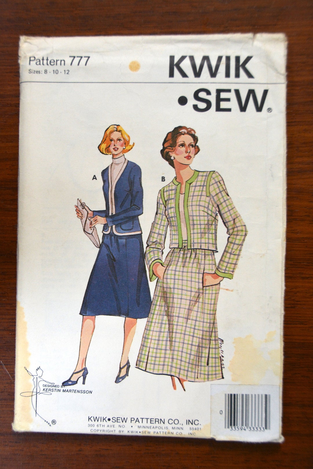 Kwik Sew 777 Ladies Suit Sewing Pattern – Flared Skirt, Two Jackets ...