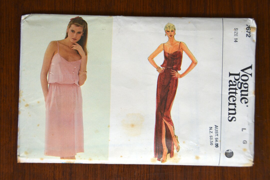 Vogue Sewing Pattern 7672 Misses' Dress Size 14 - Etsy