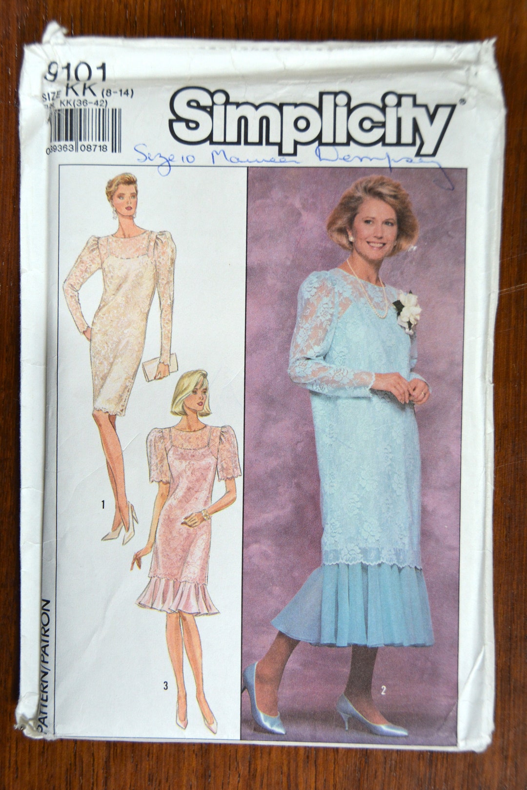 Simplicity Sewing Pattern No. 9101 Dress Size 8-10-12-14 - Etsy
