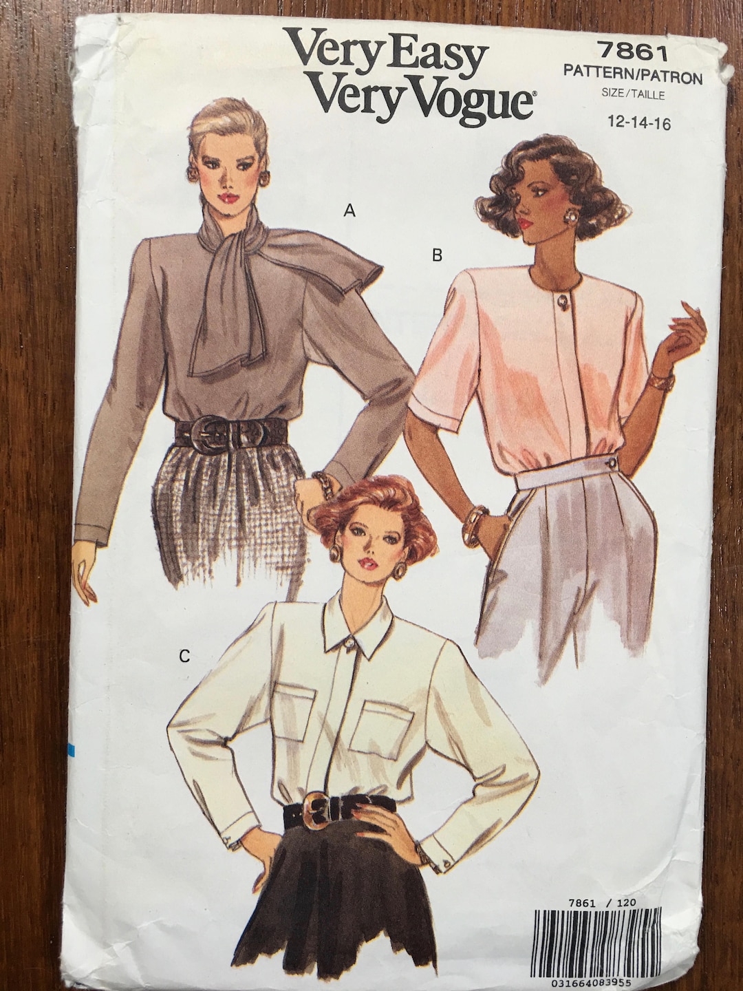 Loose Fitting Blouse Sewing Pattern Vogue 7861 Uncut Bust 34-36-38 ...