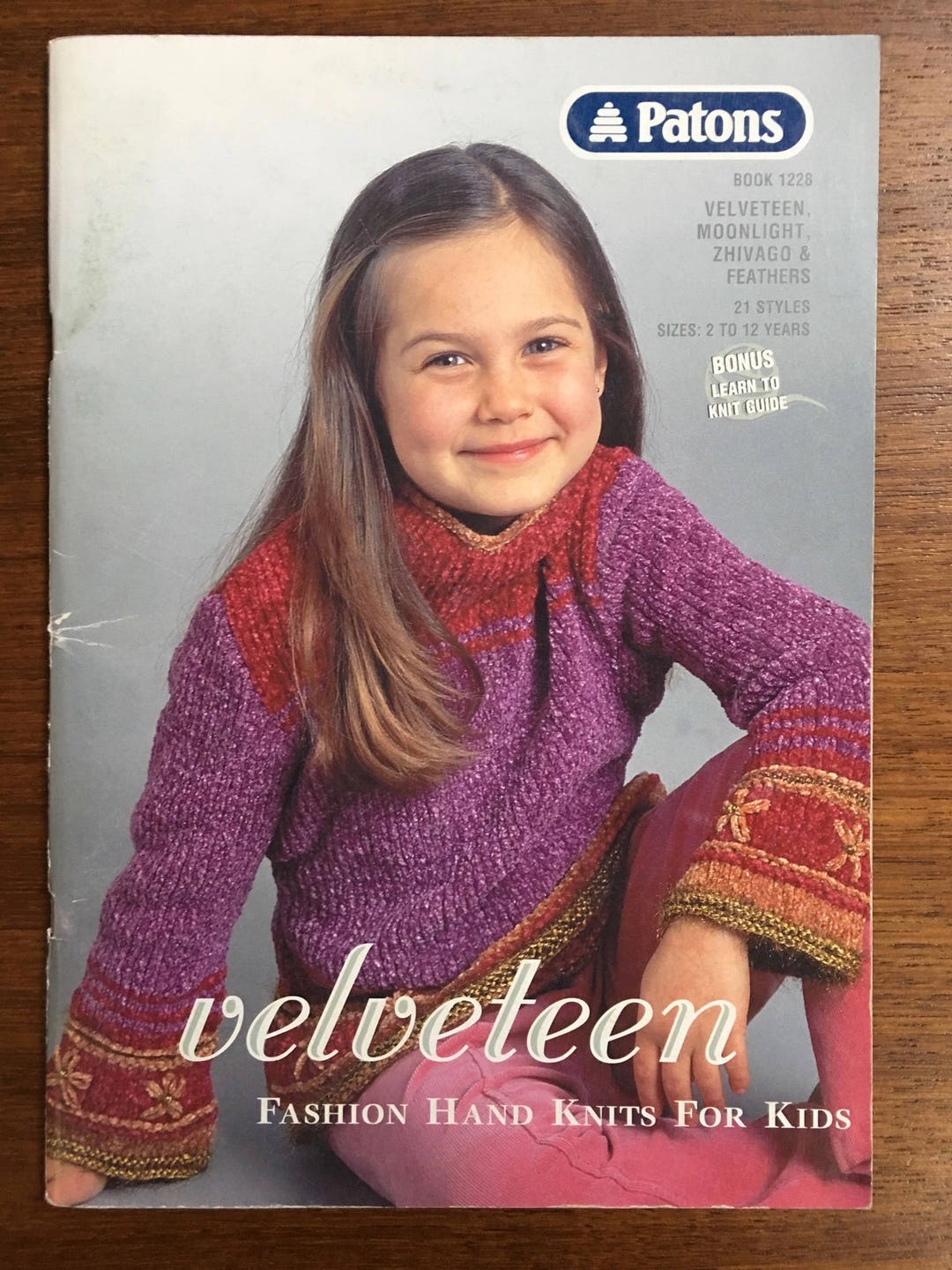 Patons 1228 - Velveteen Fashon Knits for Kids - Knitting Patterns ...