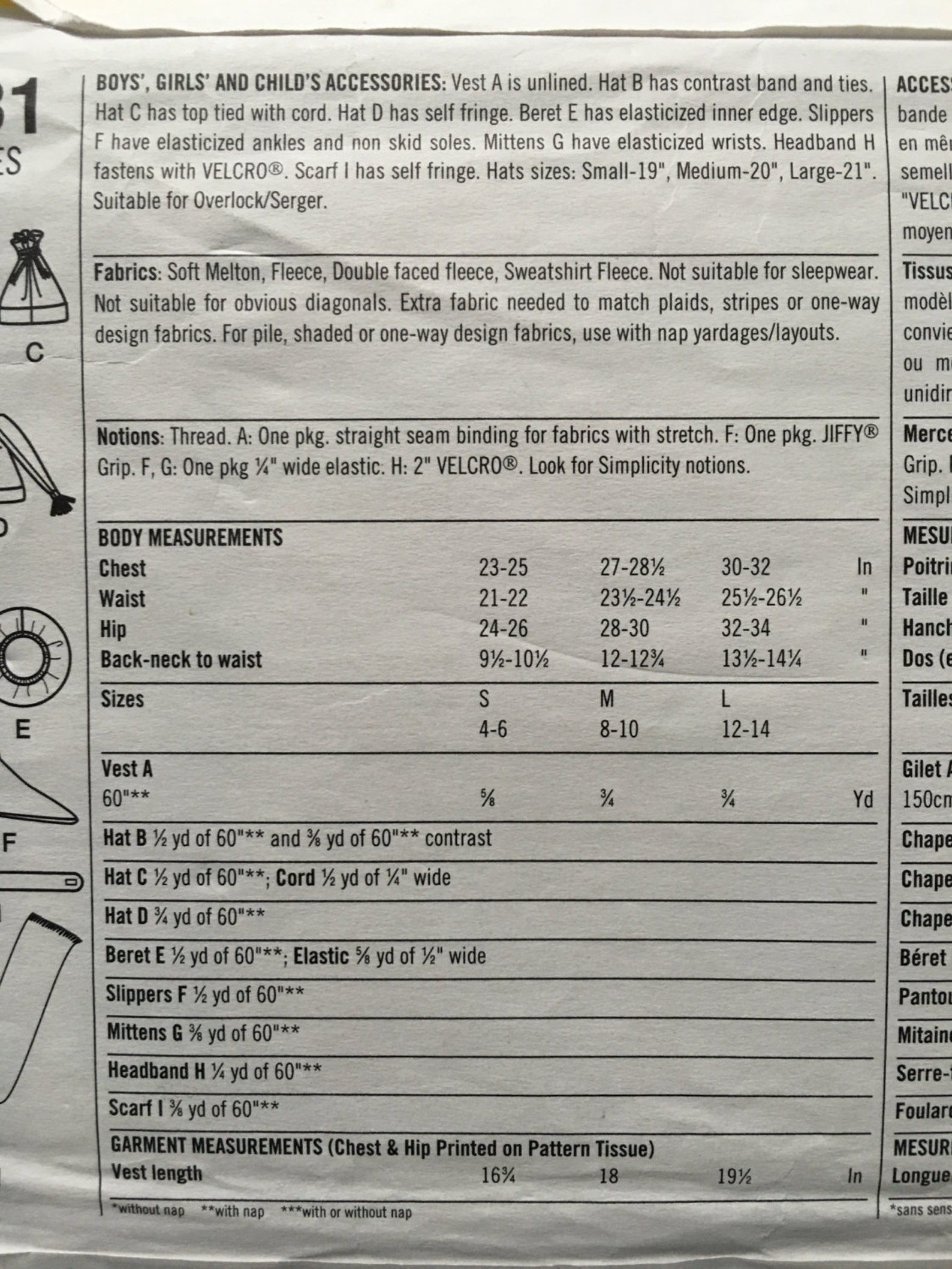 Simplicity 9781 Sewing Pattern UNCUT Winter Accessories Hat | Etsy
