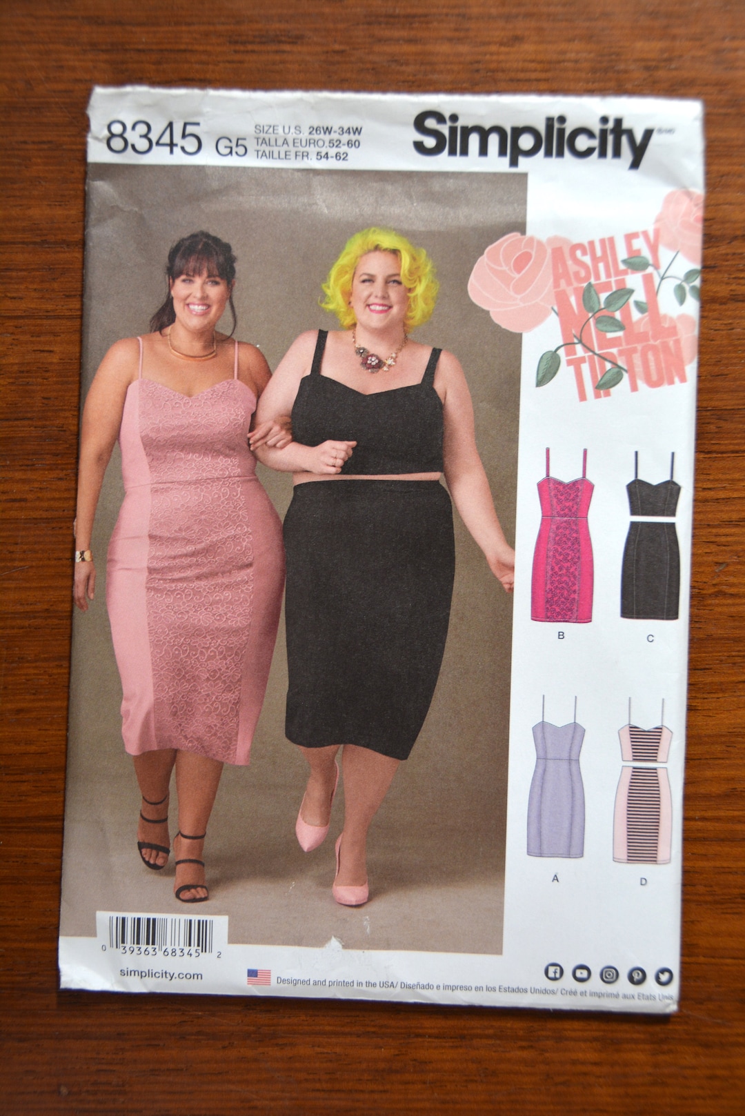 Simplicity Ashley Nell Tipton Sewing Pattern 8345 Knit Dress, Top, and ...