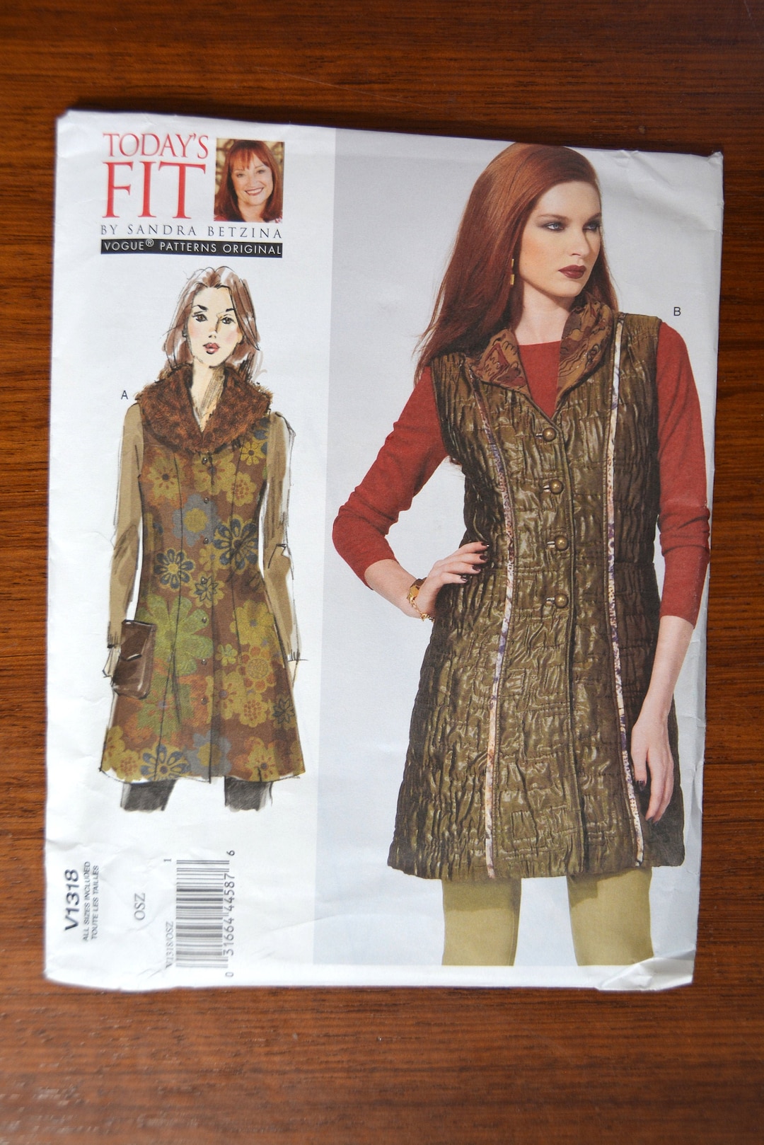 Vogue Today's Fit Sewing Pattern V1319 Vest and Detachable Collar All ...