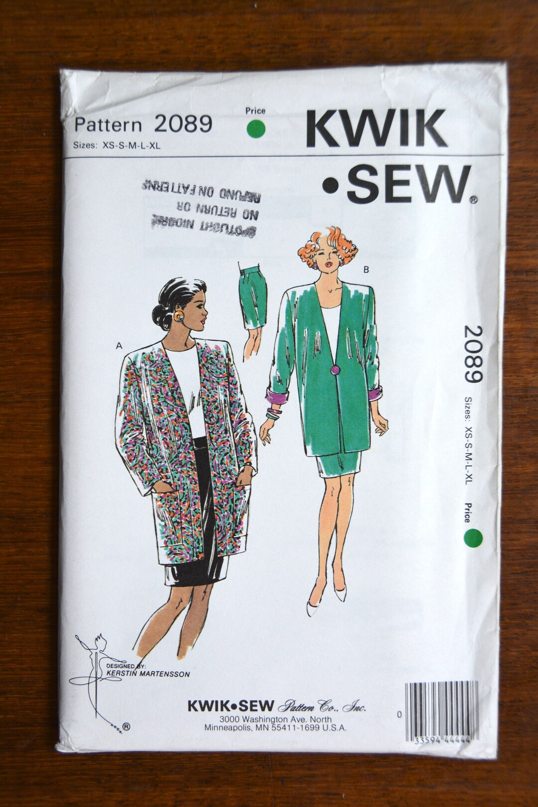 Kwik Sew Sewing Pattern 2089 Jackets and Skirts Size XS-S-M-L-XL - Etsy
