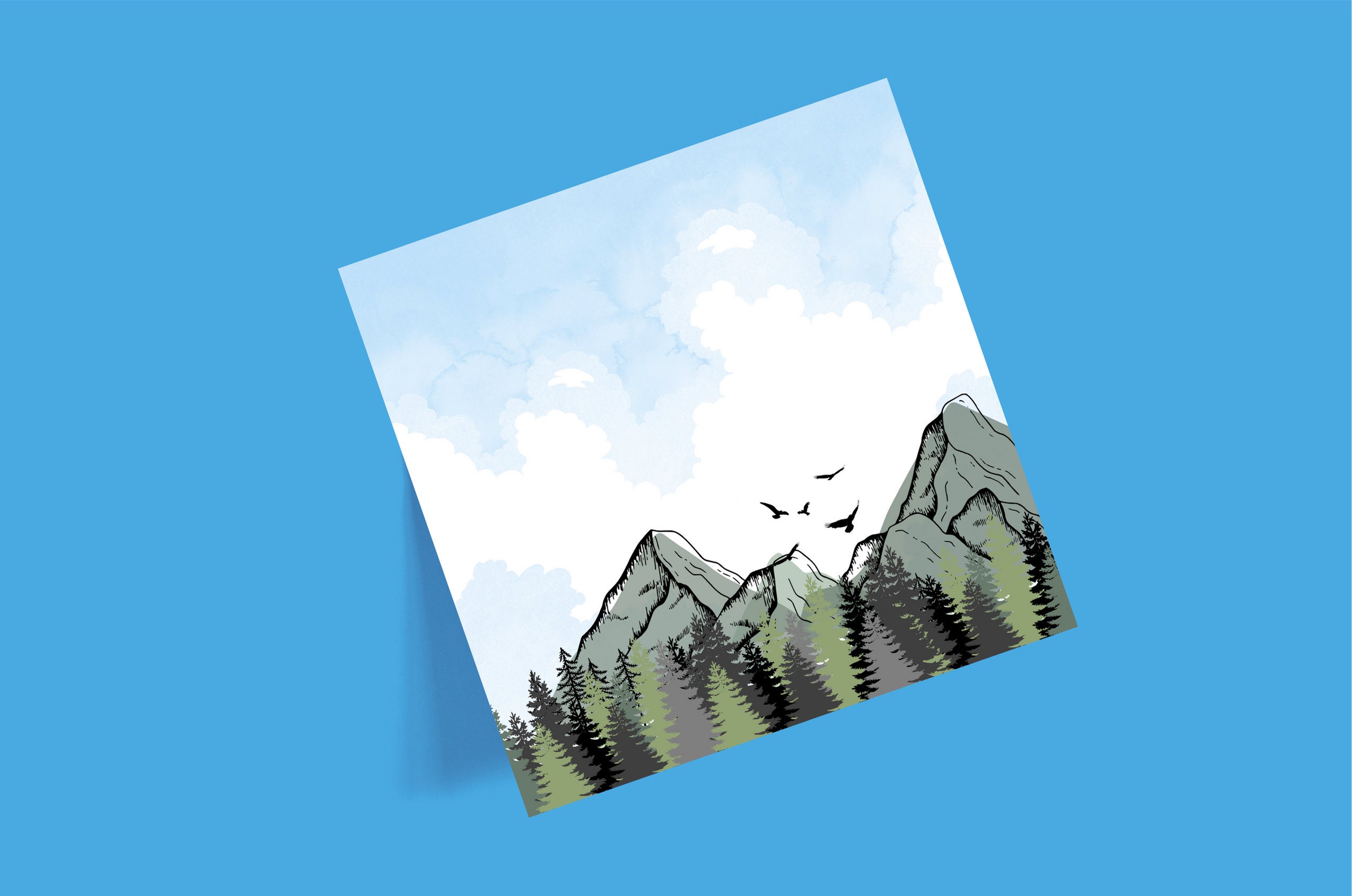 Sticky Notes Mountain Sky Cute Sticky Notes Sticky Memo Pad Nature ...