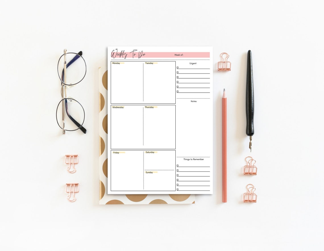 Weekly to Do Notepad Weekly Planner Daily Planner Teacher Planner - Etsy