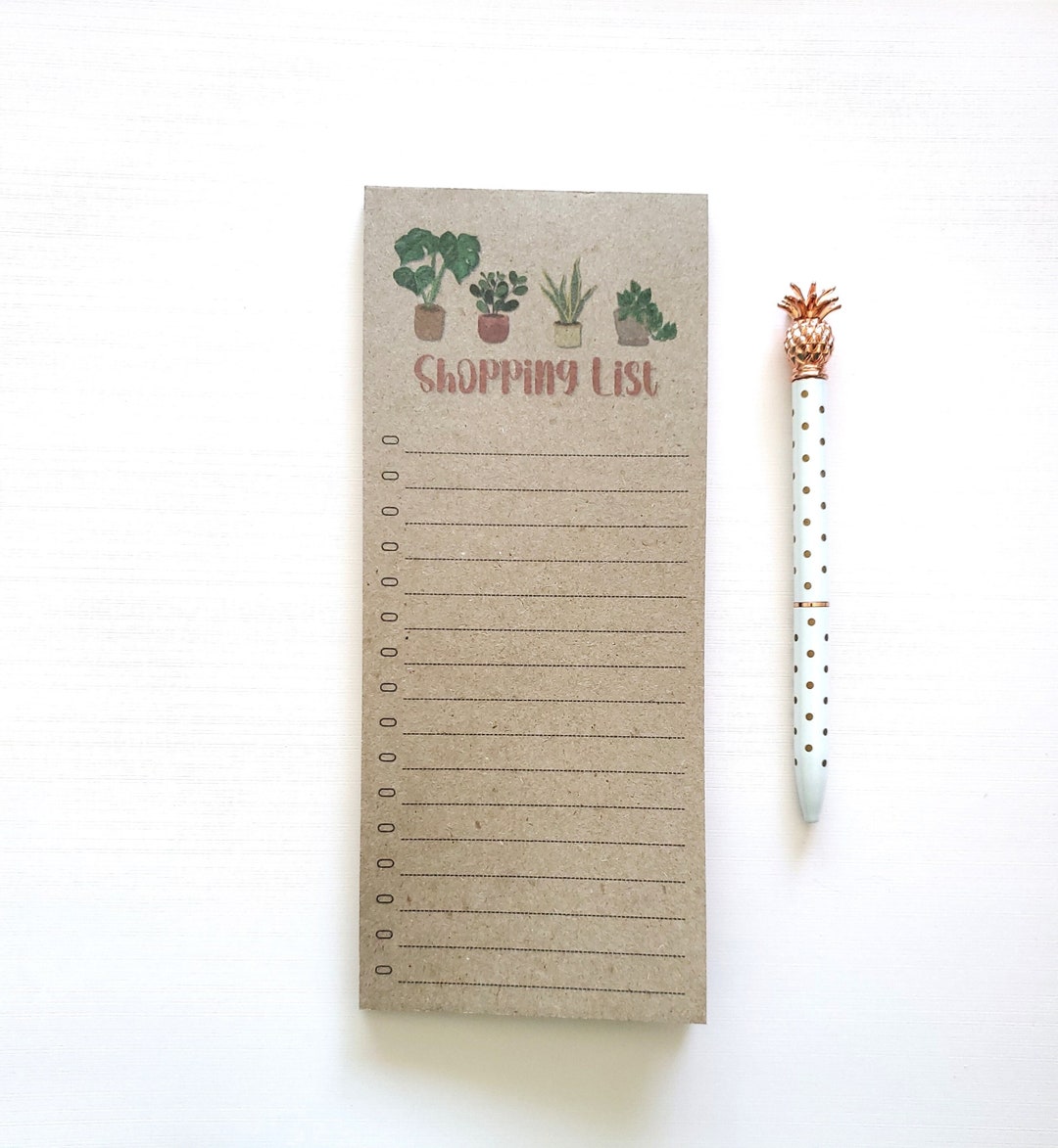 Kraft Paper Shopping List Notepad - 100% Recyclable - Houseplants - Etsy