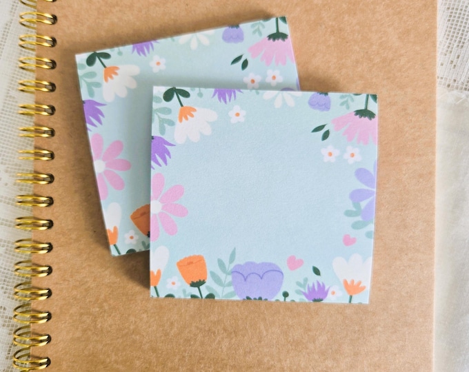 Floral Sticky Notes | Cute Sticky Notes | Gift for Her | Teacher Gifts ...