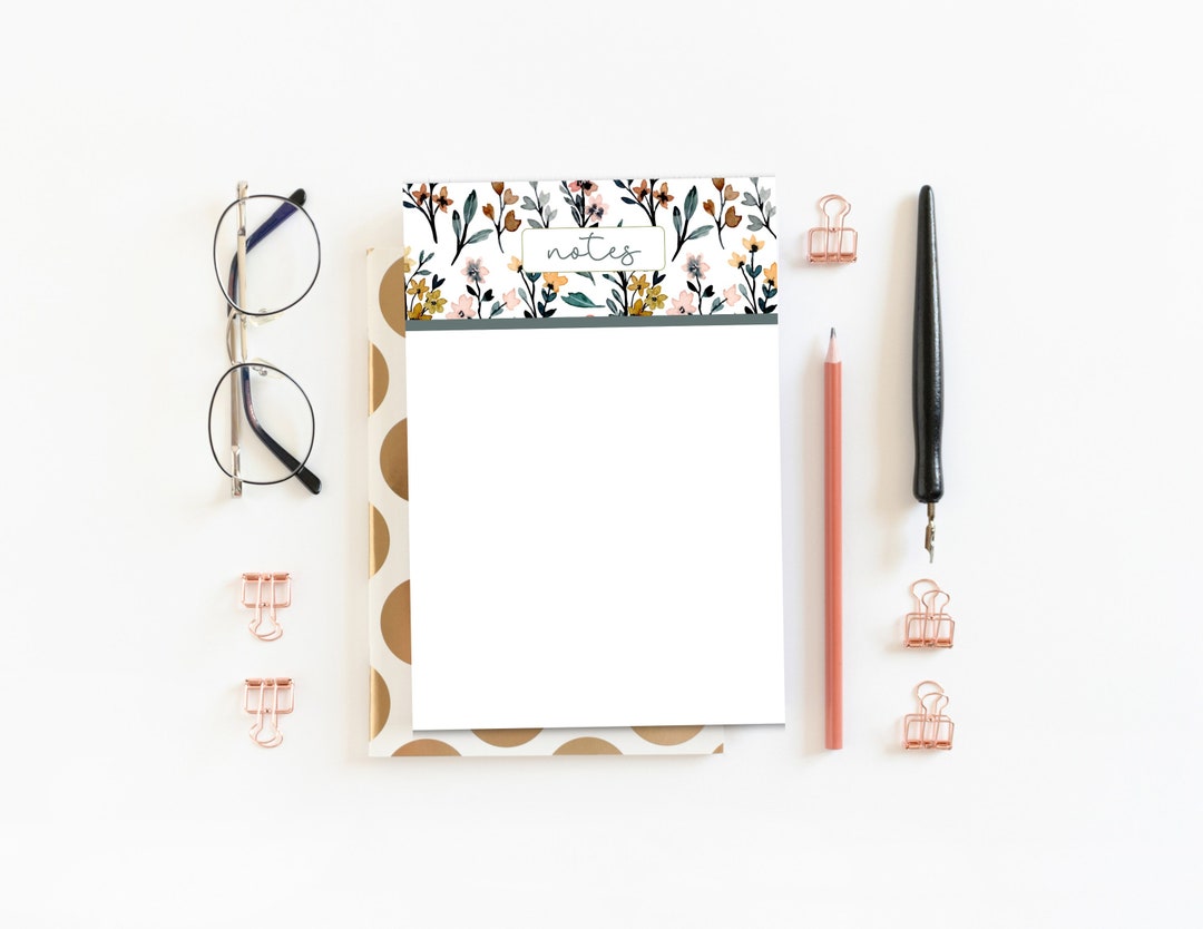 Watercolor Floral Notepad Cute Notepad Script Notes 4x6, 5x7 - Etsy