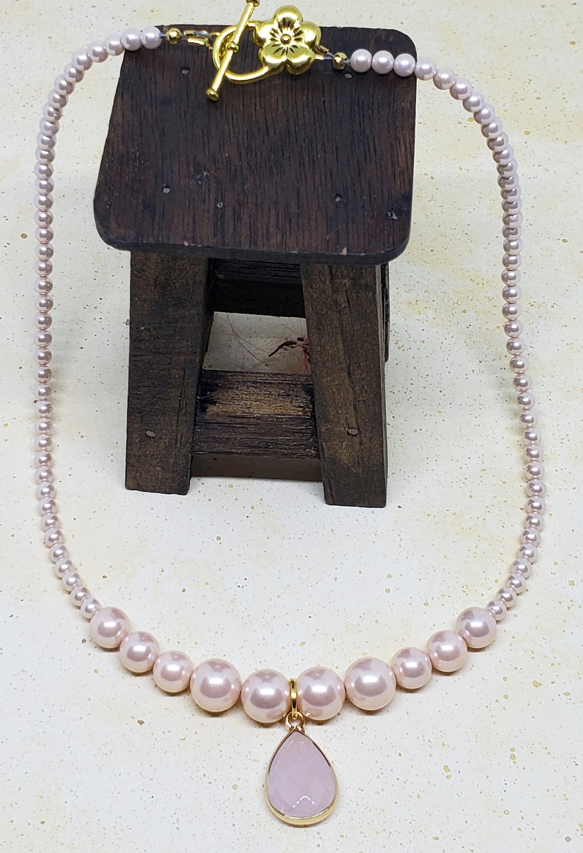 Pink Pearl Shell Pendant With Agate Slice Shell Choker Jewelry Bridal ...