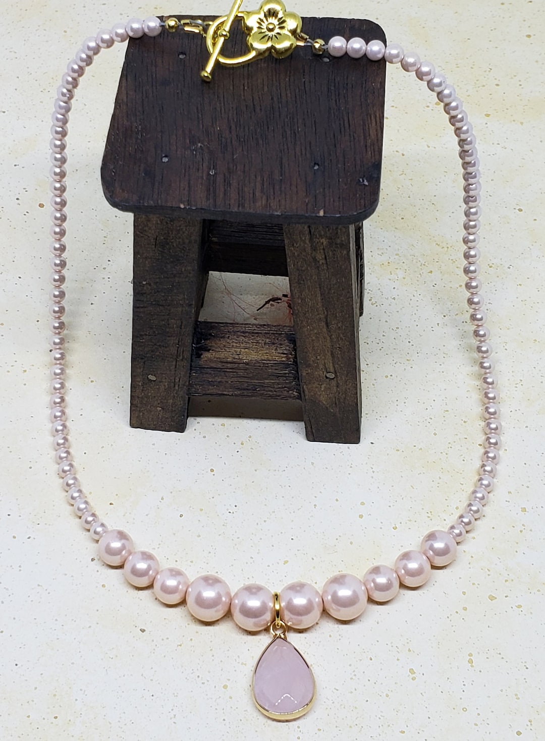 Pink Pearl Shell Pendant With Agate Slice Shell Choker Jewelry Bridal ...