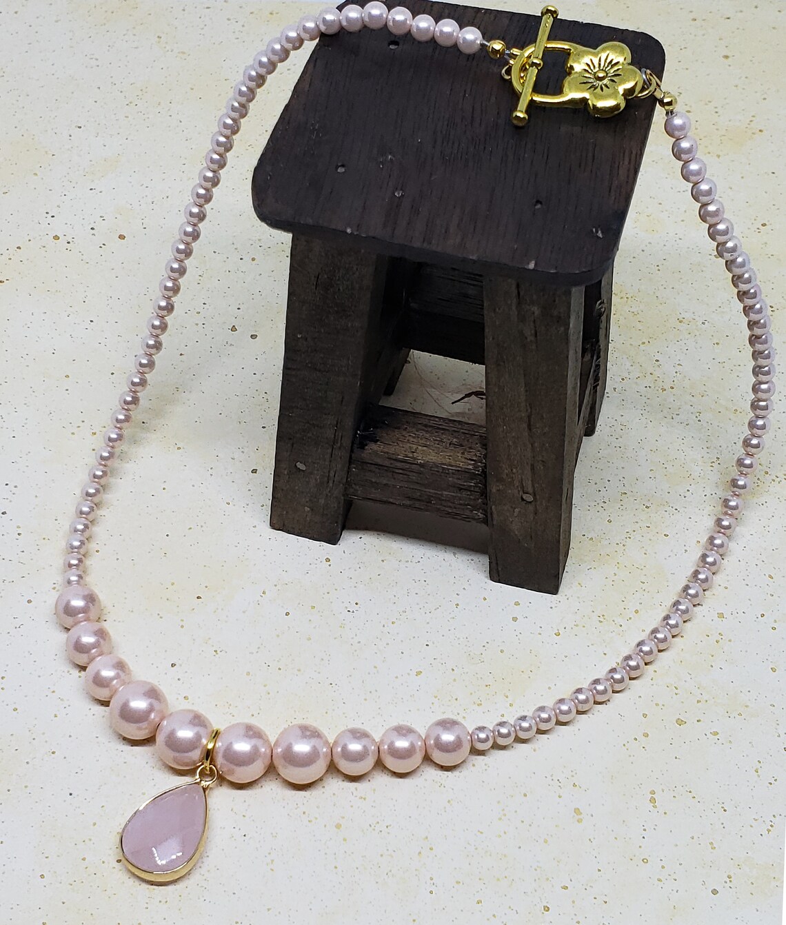 Pink Pearl Shell Pendant With Agate Slice Shell Choker Jewelry Bridal ...