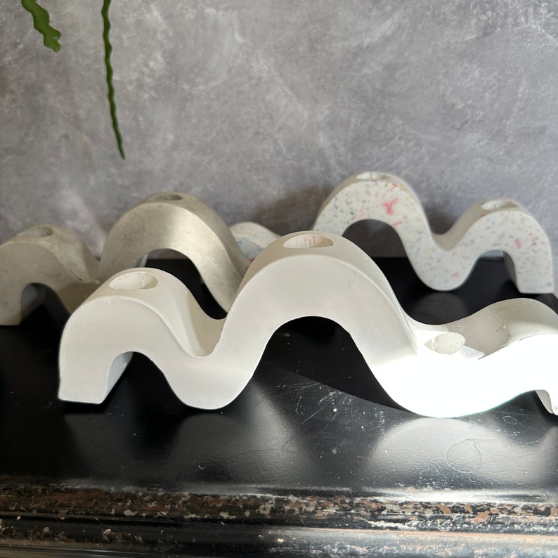 Wavy Candelabra: Handmade Eco Resin 3-taper Candle Holder - Etsy
