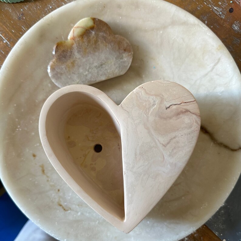 Heart Shaped Concrete Succulent Pot: Handmade Planter With Drainage - Etsy