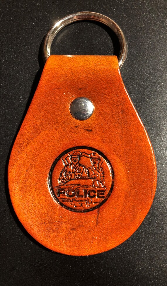 Leather Police Key Fob - Etsy