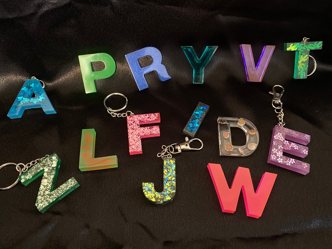 Letter or Number Key Chain - Etsy