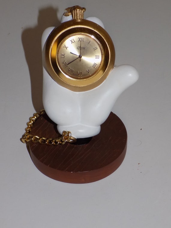 Disney Desk Clock Pocket Watch Mickey Mouse Hand | Etsy