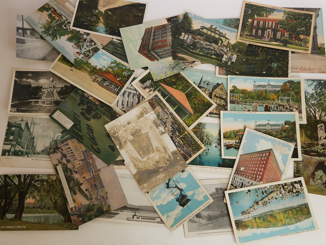 Vintage Postcard Collection Houses Landmarks PA - Etsy