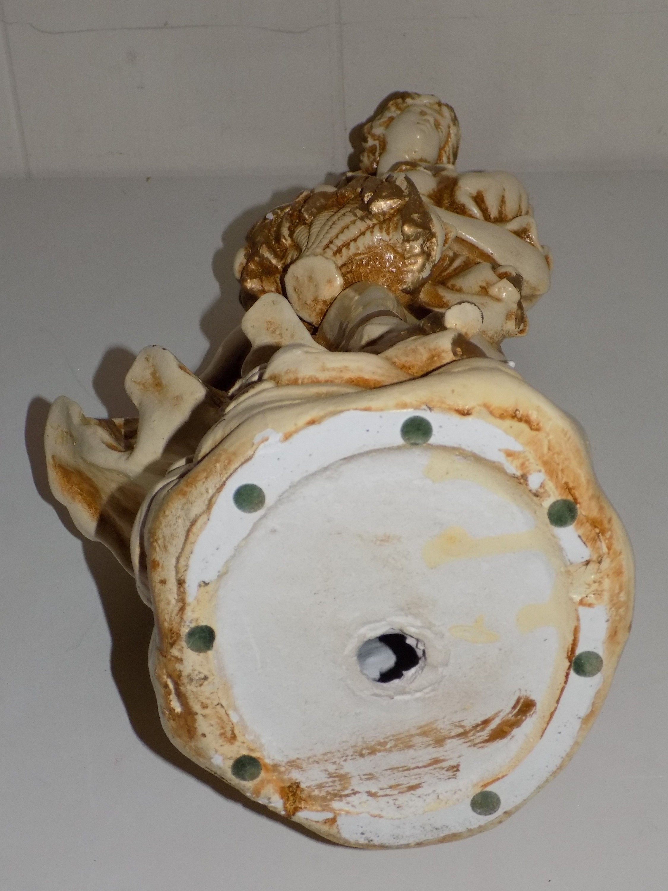 Vintage Ceramic Statue Girl Lady Woman With Basket Flowers - Etsy